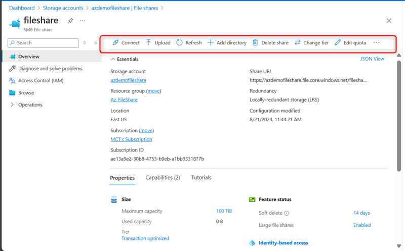 Create Azure File Share Using Azure Portal Create Azure File Share Using Azure Portal