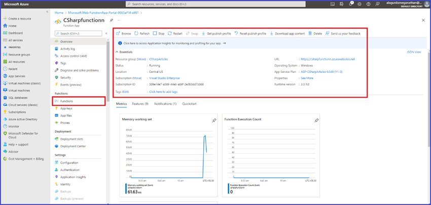 Create Azure Function - Queue Trigger In Azure Portal