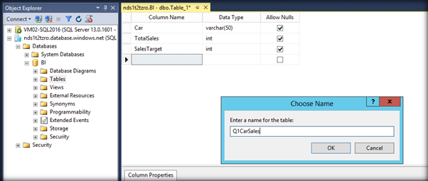 Create Azure SQL DB And Generate Power BI Reports Using Table Data
