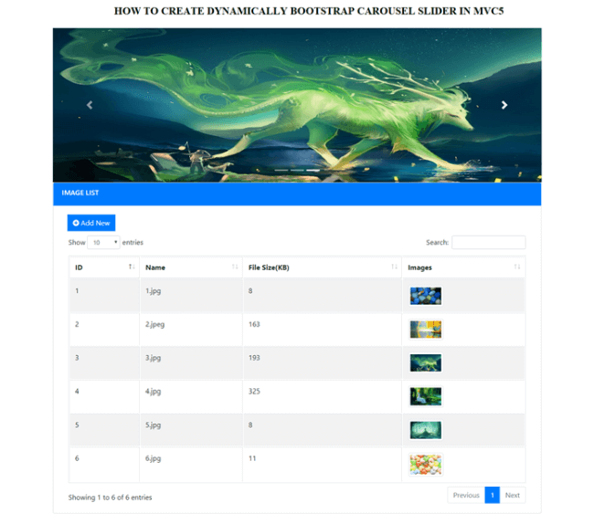 Create Bootstrap Carousel Image Slider Dynamically Using ASP.NET MVC 5 Create Bootstrap Carousel Image Slider Dynamically Using ASP.NET MVC 5