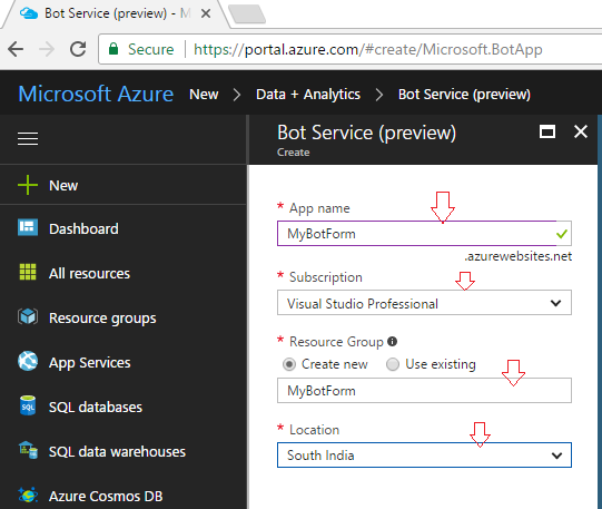 Create A Bot With Azure