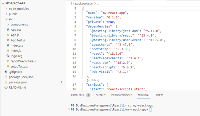 Create & Download Area Chart using React Apexcharts with Bootstrap