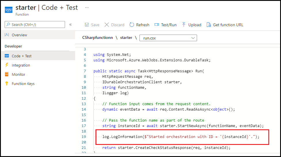 Create Durable Function In Azure Portal
