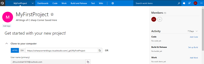 Create First Project In Vsts And Clone It Using Tortoise Git