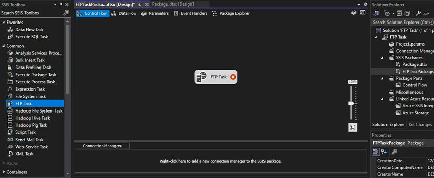 Create FTP Task in SQL Server Integration Services