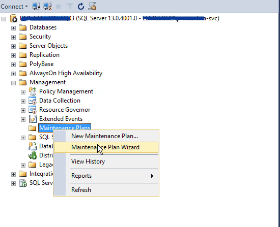 Create Log Backup Maintenance Plan In SQL Server 2016
