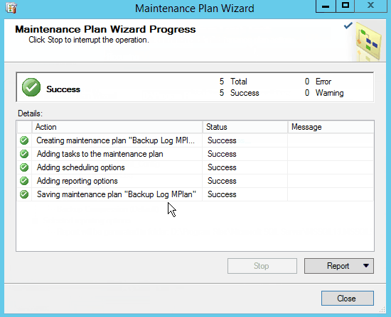 Create Log Backup Maintenance Plan In SQL Server 2016