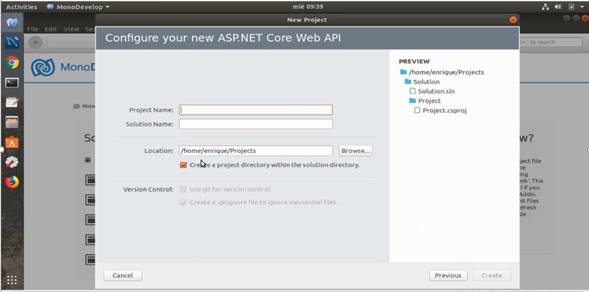 Create .NET Core Web API (C#) In MonoDevelop On Ubuntu 18.04