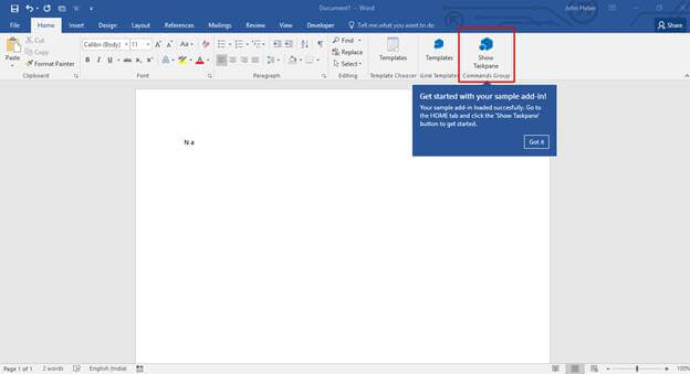 Create Office Web Add-In Project Using Visual Studio