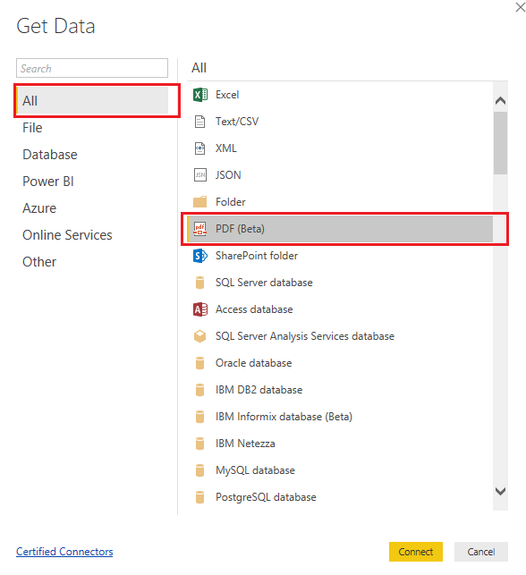 Create Power BI Report Using PDF Data Source