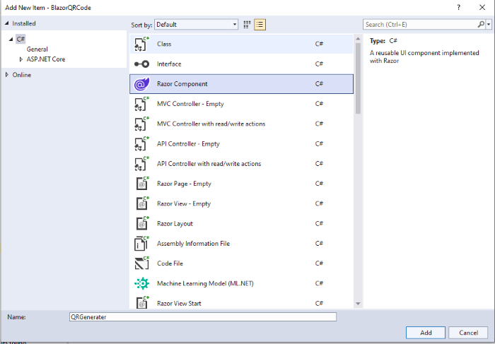 Create Qr Code In Blazor Using Asp Net Core