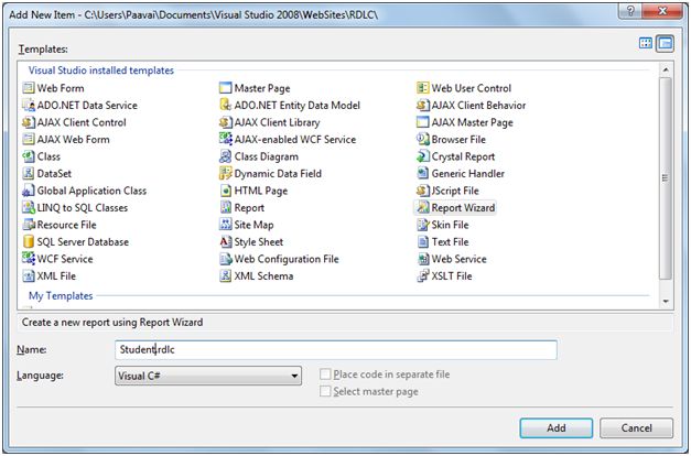 Create RDLC Report In C# ASP.NET