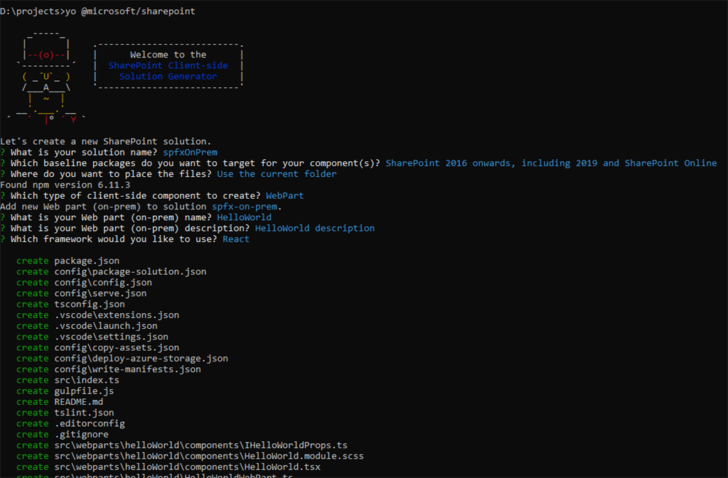 Create Sharepoint Framework Spfx Webpart For Sharepoint Server 2016