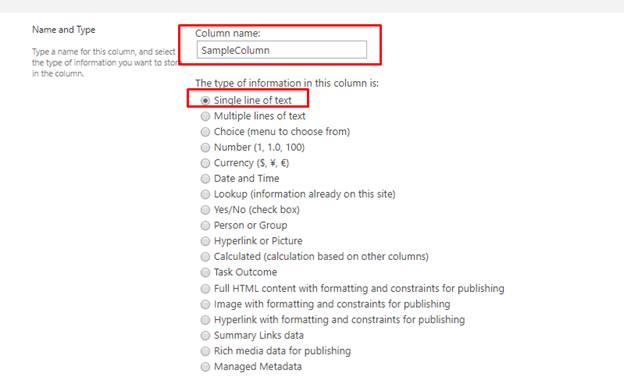 Create Site Column In SharePoint From OOB And JSOM