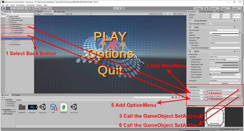 Create A Start Menu Scene Using C# Script In Unity 3D