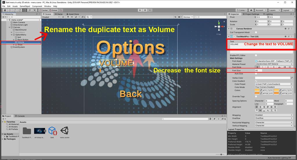 Create A Start Menu Scene Using C# Script In Unity 3D