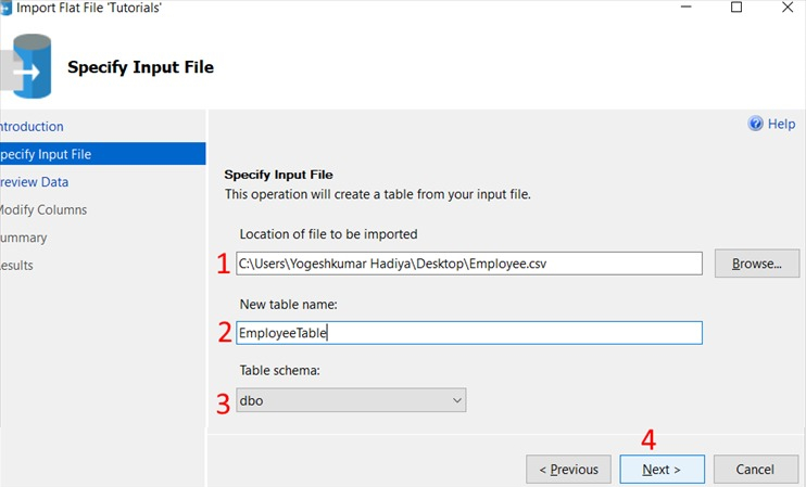 Create Table And Put Data In SQL Server Using CSV File