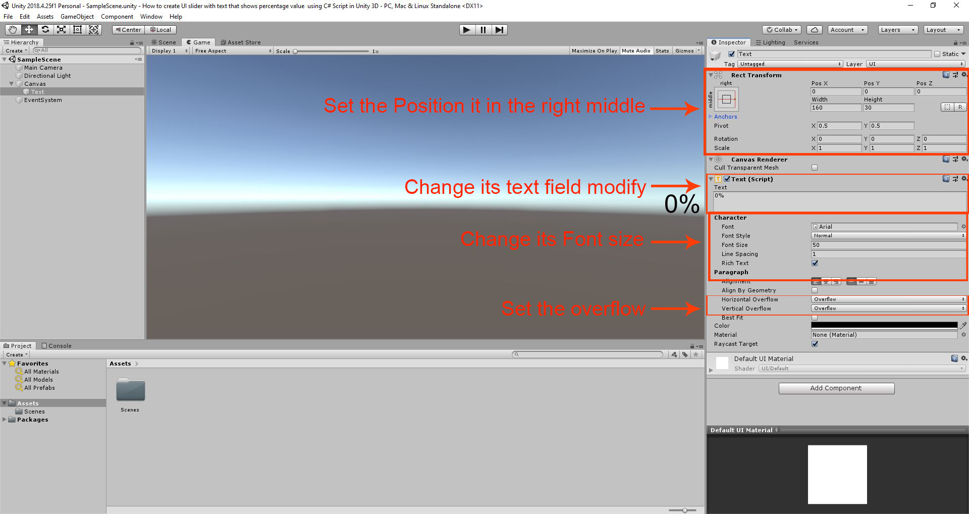 Create UI Slider With Text That Shows Percentage Value Using C# Script ...