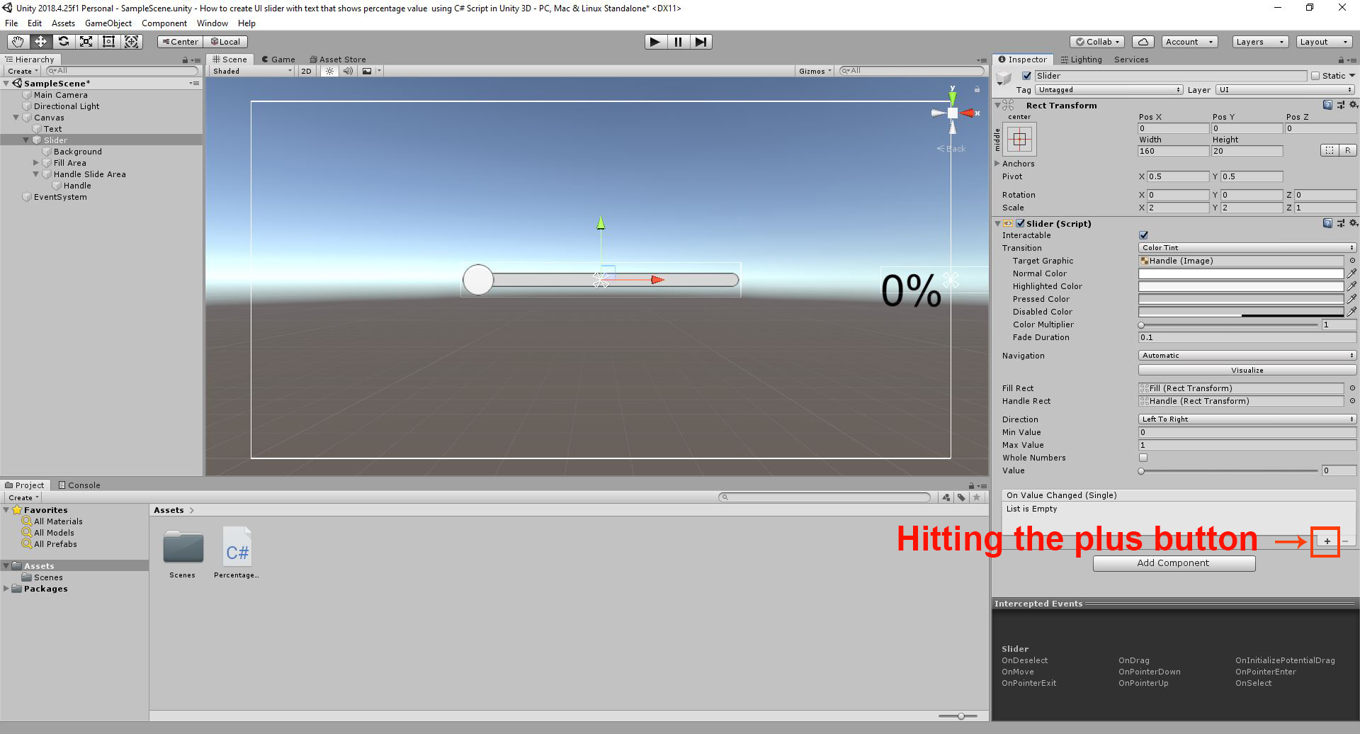 Create UI Slider With Text That Shows Percentage Value Using C# Script ...