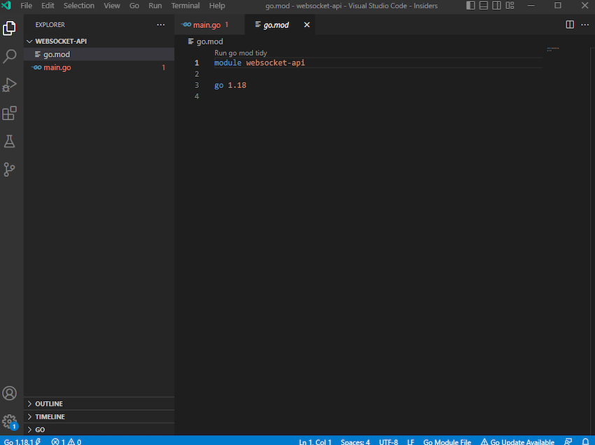 Create Websocket APIs in Golang