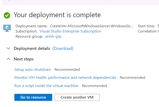 Create Windows Virtual Machine On Azure
