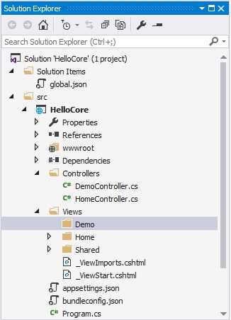 Creating A New .NET Core Web Application Using Visual Studio 2015