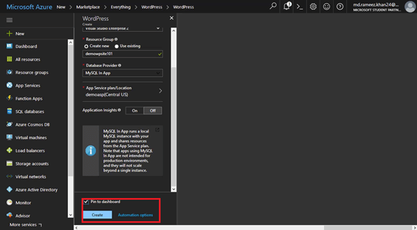 Creating A WordPress Web App On Azure