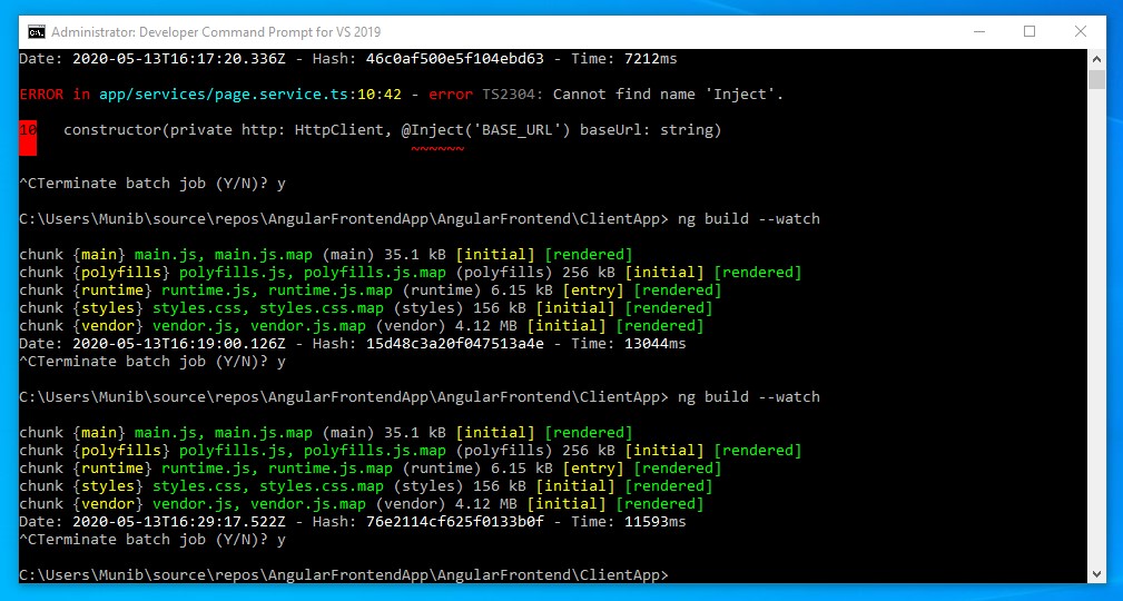 Creating an Angular App in Visual Studio 2019