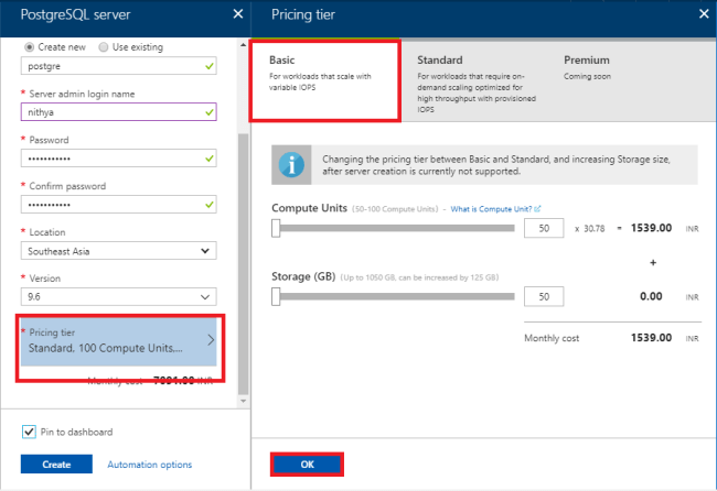 Creating An Azure Database For PostgreSQL Server