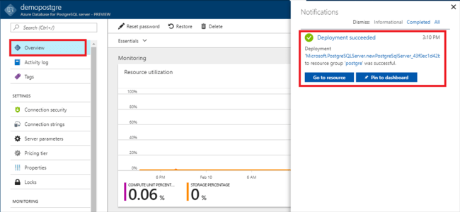 Creating An Azure Database For PostgreSQL Server