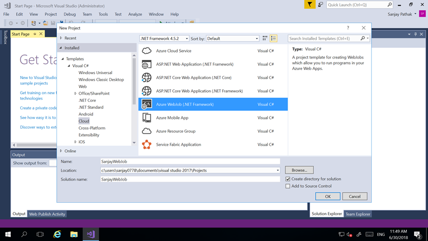 Creating And Deploying Microsoft Azure WebJobs