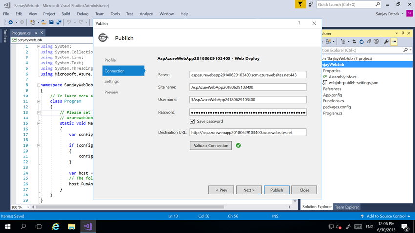 Creating And Deploying Microsoft Azure WebJobs