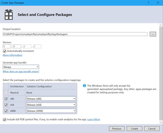 Creating App Packages And Uploading It On Windows Dev Center