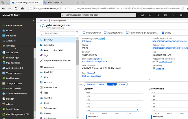 Creating Azure API Management Instance Service Creating Azure API Management Instance Service