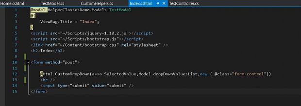 Creating More Complex Html Helpers And Using Those In Mvc