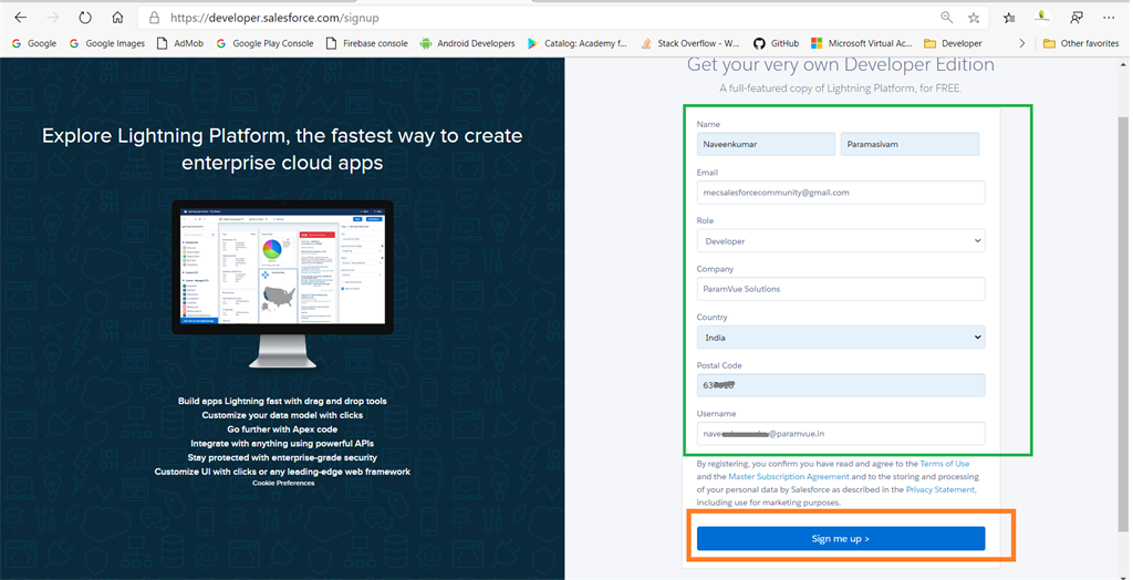 Creating Salesforce Developer Edition Account And Connect With