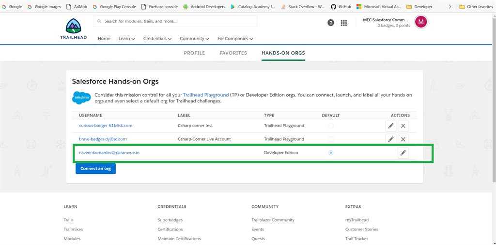 Creating Salesforce Developer Edition Account And Connect With