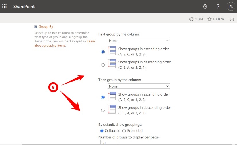 Creating Views for Lists or Libraries in SharePoint Online