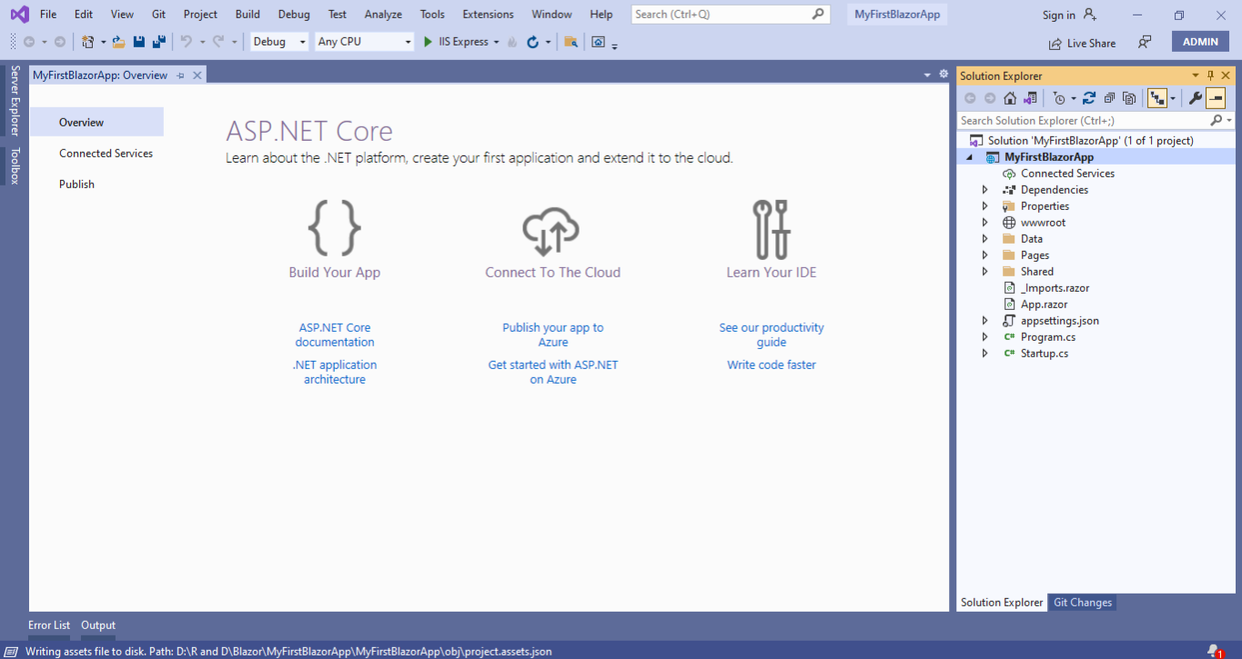 Creating Your First Blazor Application Creating Your First Blazor Application