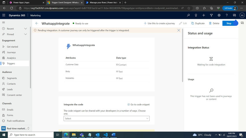 Creation Of Custom Triggers In D365 Marketing