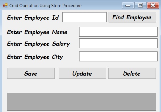 CRUD Operation In C# Windows Application Using Store Procedure