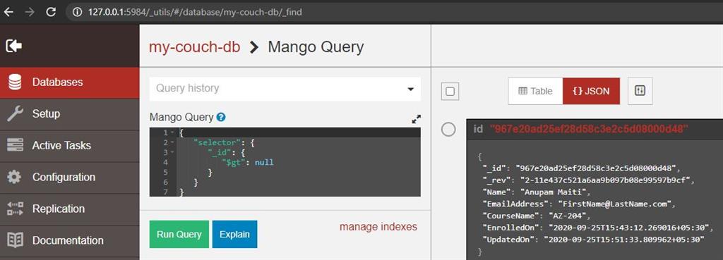Crud Operation To Couchdb Via Rest Api In Aspnet Core Application