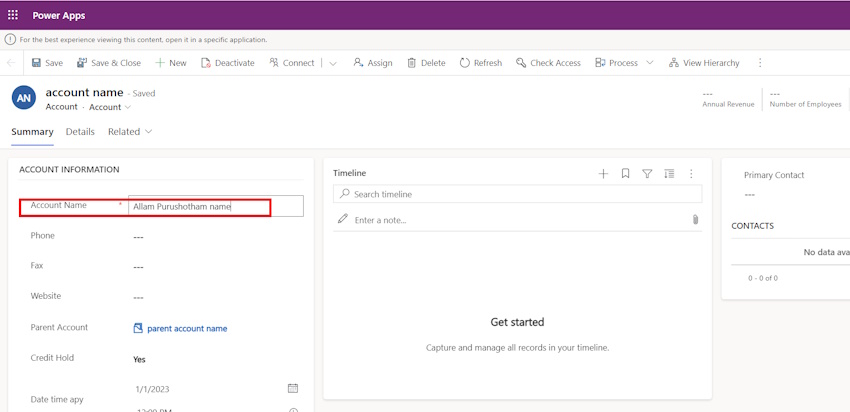 CRUD Operations in Dynamics 365 through PowerShell