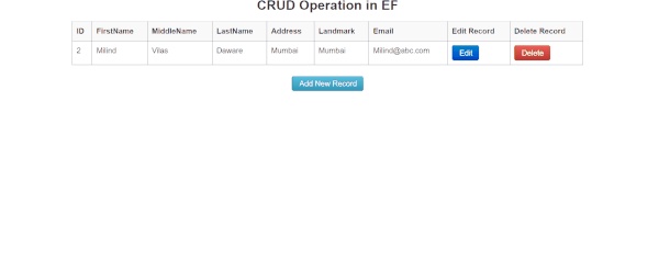 CRUD Operations In Entity Framework