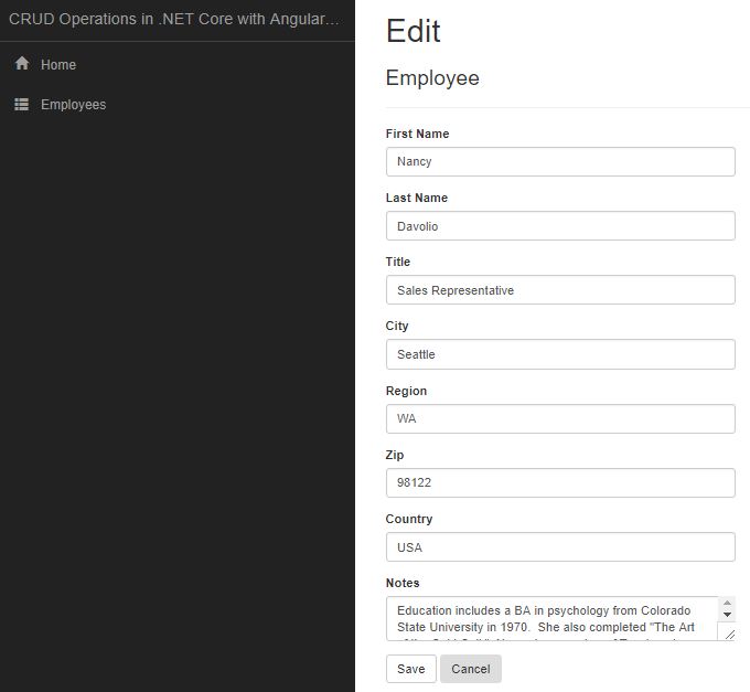 Crud Operations In Net Core With Angular And Entity Framework