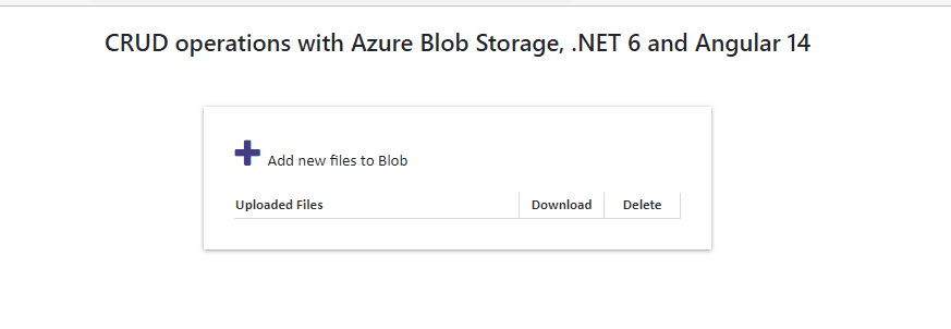 CRUD Operations With Azure Blob Storage, .NET 6, And Angular 14
