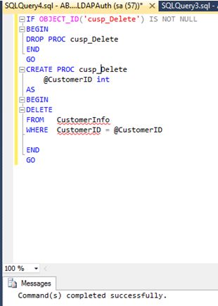 CRUD Stored Procedures In SQL Server And Visual Studio