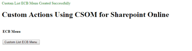 Custom Actions Using CSOM For SharePoint Online