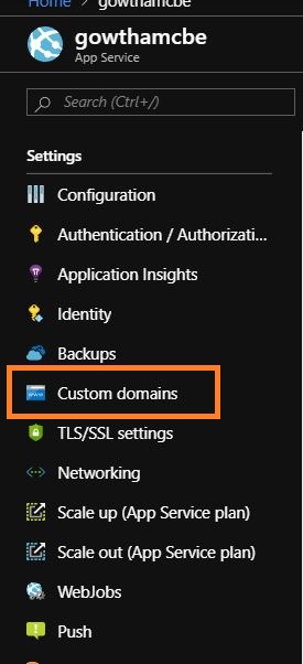 Custom Domain In Azure Web App