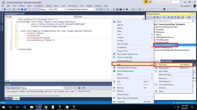Custom Content Page Using Xamarin.Forms